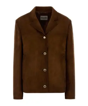Miu Miu Long-sleeved Button-up Jacket - Brown