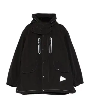 AND WANDER Hooded Casual Jacket With Reflective Stitching