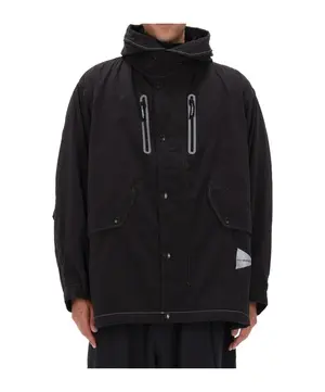 AND WANDER Hooded Casual Jacket With Reflective Stitching