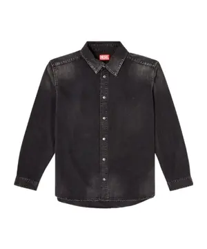 DIESEL® D-simply Long-sleeve Denim Shirt - Black