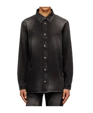 DIESEL® D-simply Long-sleeve Denim Shirt - Black