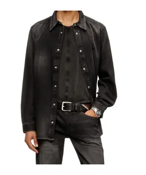 DIESEL® D-simply Long-sleeve Denim Shirt - Black