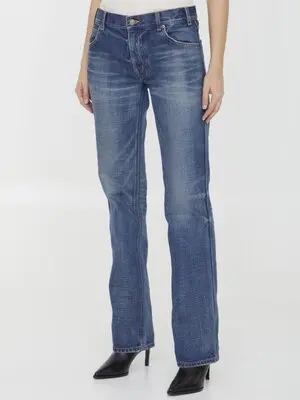 Celine Pearl Jeans In Dark Union Wash Denim