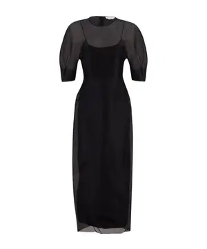 Gabriela Hearst Short Sleeve Crew Neck Dress