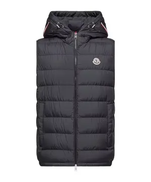 Moncler Logo Patch Down Gilet - Black
