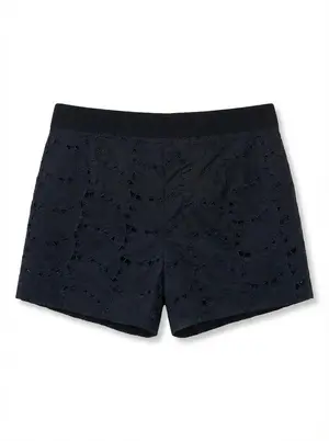 Max Mara Wide-leg Patterned Shorts With Elastic Waist - Black