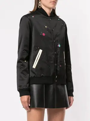 Saint Laurent Logo Print Varsity Jacket