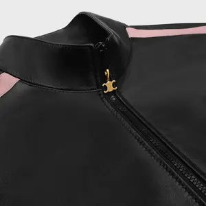 Celine Tracksuit Jacket In Soft Lambskin - Black