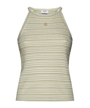 Filippa K Monogram Embroidered Striped Organic Cotton Tank Top - No