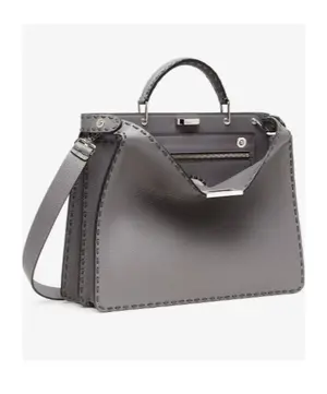 Fendi Peekaboo Iseeu Selleria Medium Tote Bag - Grey