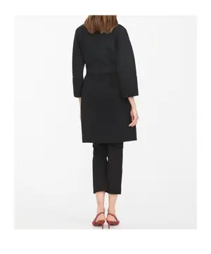 Max Mara Belted Long-sleeved Coat - Black