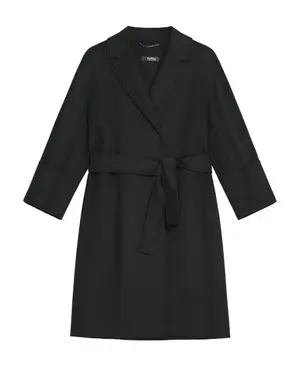 Max Mara Belted Long-sleeved Coat - Black