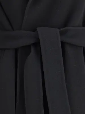 Max Mara Belted Long-sleeved Coat - Black