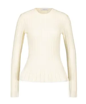 Gabriela Hearst Werner Ribbed Knit Long Sleeve Top - Ivory