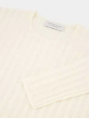 Gabriela Hearst Werner Ribbed Knit Long Sleeve Top - Ivory