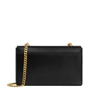 Celine Chain Box Triomphe Bag In Shiny Calfskin