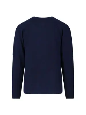 C.P. COMPANY Crew Neck Knitwear With Logo Patch Detail