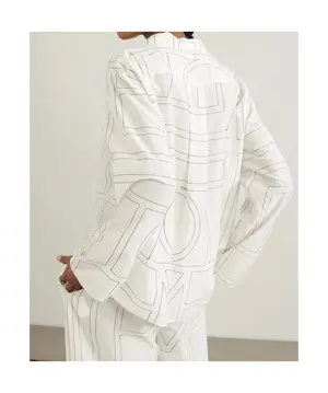 TOTEME Monogram Print Pyjama Top