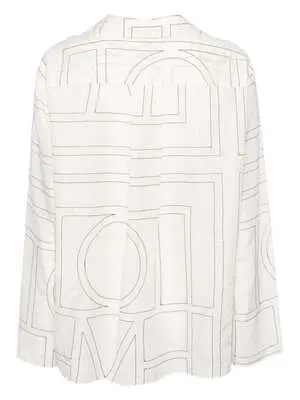 TOTEME Monogram Print Pyjama Top - White