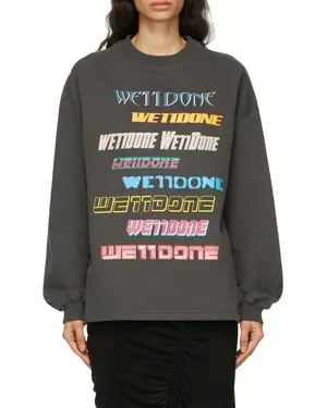 We11Done Logo Print Cotton Jumper