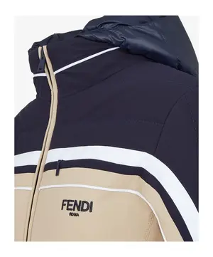 Fendi Color Blocked Tech Fabric Jacket With Logo