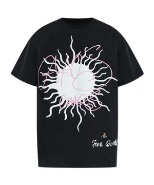 VIVIENNE WESTWOOD Orb Embroidered T-shirt - Black