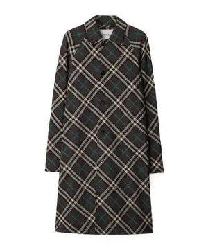 Burberry Long Sleeved Checked Trench Coat