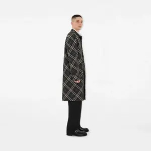 Burberry Long Sleeved Checked Trench Coat