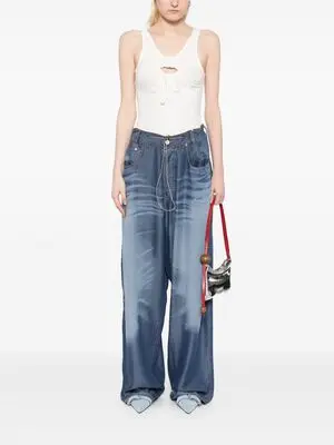 MAGLIANO Paneled Drawstring Loose Fit Trousers - Blue