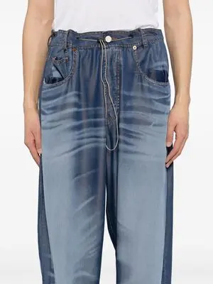 MAGLIANO Paneled Drawstring Loose Fit Trousers - Blue