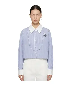 Marissa Chiara Long Sleeve Striped Shirt With Lapel Collar
