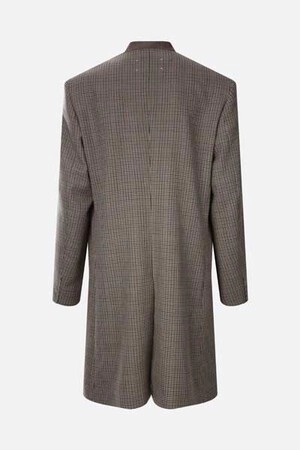 MAISON MARGIELA Checked Single-breasted Wool Coat - Brown