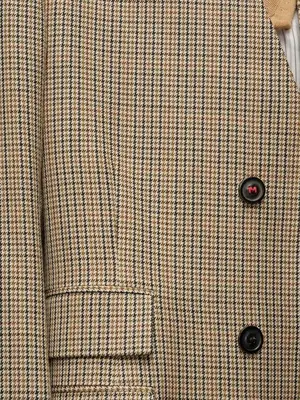 MAISON MARGIELA Checked Single-breasted Wool Coat - Brown