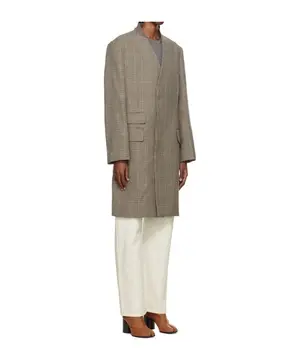 MAISON MARGIELA Checked Single-breasted Wool Coat - Brown