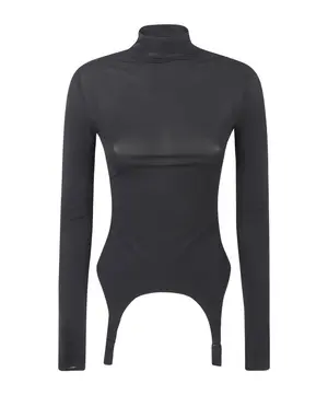 JEAN PAUL GAULTIER High-neck Garter Top - Black