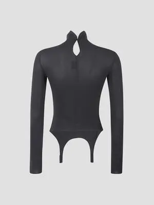 JEAN PAUL GAULTIER High-neck Garter Top - Black