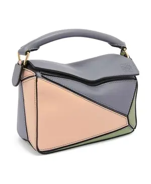 Loewe Mini Puzzle Bag In Classic Calfskin - Gray