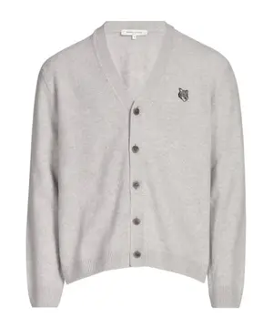 Maison Kitsuné Fox Head Comfort Cardigan - Grey