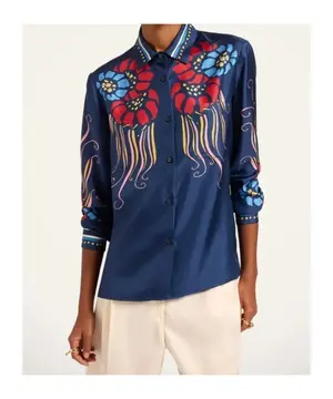 La DoubleJ Printed Silk Shirt