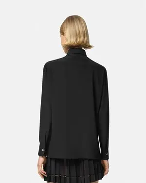 Versace Ruffled Medusa Button Long-sleeve Shirt