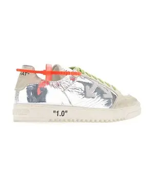 Off-White Arrow 2.0" Metallic Low Top Sneakers - White