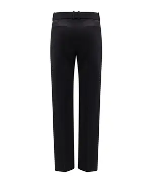Saint Laurent Pleat Detailed Straight Leg Trousers - Black