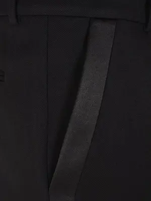 Saint Laurent Pleat Detailed Straight Leg Trousers