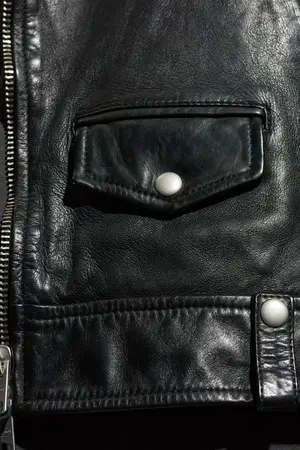 ALLSAINTS Classic Leather Biker Jacket With Metal Snaps