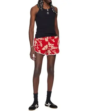 MARINE SERRE Jacquard Logo Pattern Towel Shorts