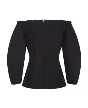 Chloé Off-the-shoulder Blouse With Lotus Leaf Hem