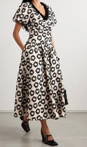 Ulla Johnson Embroidered Jacquard Midi Dress