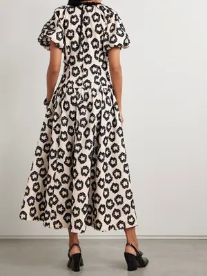 Ulla Johnson Embroidered Jacquard Midi Dress