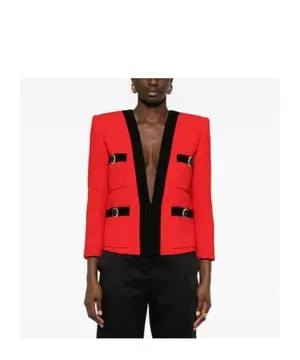 Balmain Embellished Logo Button Jacket