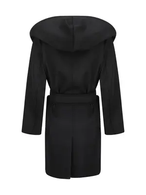Max Mara Hooded Long-sleeve Coat - Black
